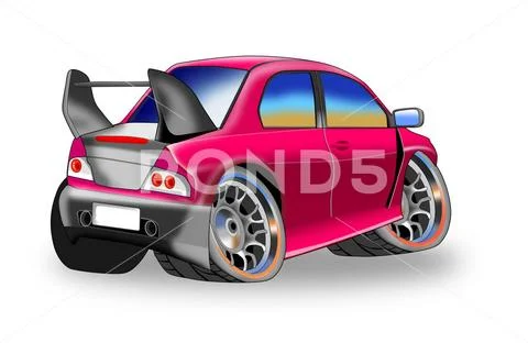 Red Car Mini Back View Illustration of red car two door mini back view ...