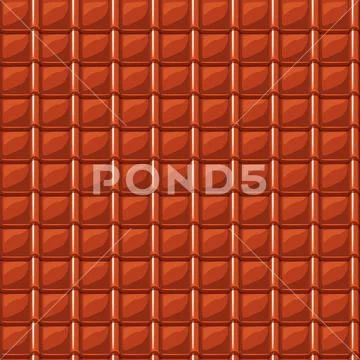 Red cartoon roofing roof tile seamless texture Illustration #143559424