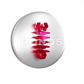 Red Centipede insect icon isolated on transparent background. Silver ...
