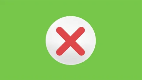 Red check mark cross no on green backgro... | Stock Video | Pond5