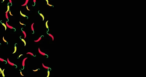 Red Chili Pepper motion animation on bla... | Stock Video | Pond5