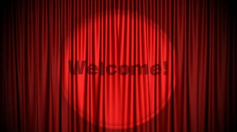 Red Cinema curtain with Welcome animatio... | Stock Video | Pond5