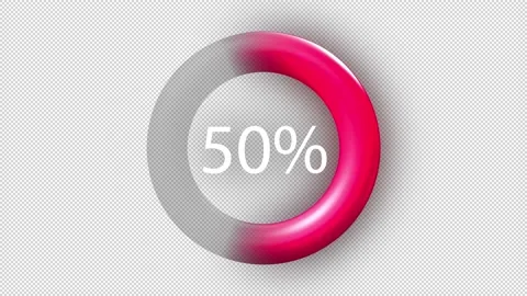 Red circle shows 50 percent, percentage,... | Stock Video | Pond5