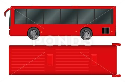 Red City bus template. Passenger transport. Vector illustration eps 10 ...