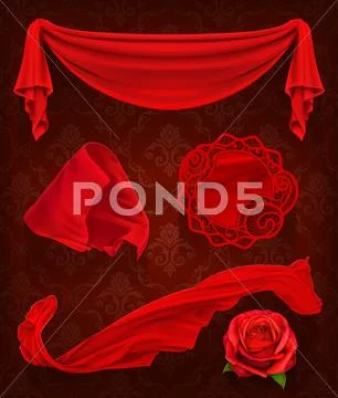 Red cloth, vector illustration set on dark background: Royalty Free ...