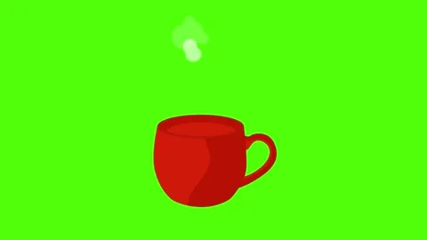 Red coffe cup animation, seamless loop o... | Stock Video | Pond5