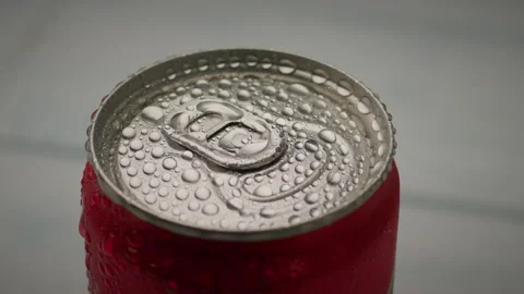 Red Cola Can Freezing. Cold wet can. Slo... | Stock Video | Pond5