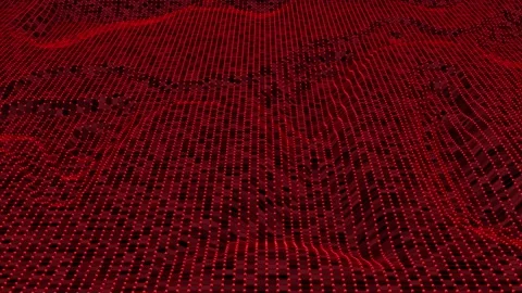 red color 3d topography wireframe mesh a... | Stock Video | Pond5