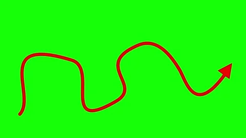 Red color animated arrow line on green s... | Stock Video | Pond5
