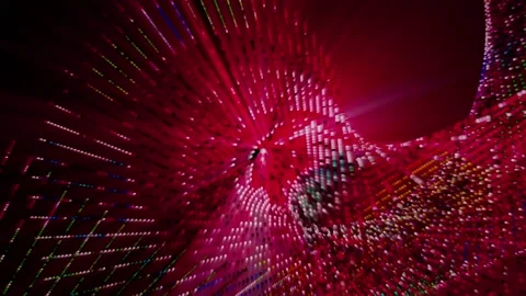 Red color Digital particles wave animati... | Stock Video | Pond5