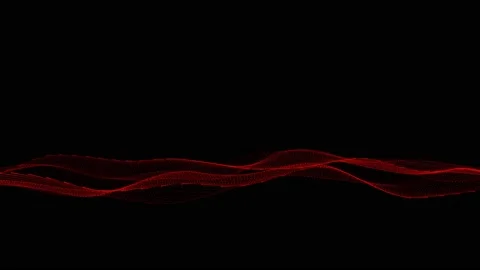Red color dot line wave animation black ... | Stock Video | Pond5