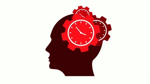Red color gear head clock isolated anima... | Stock Video | Pond5