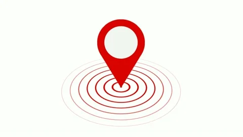red color location tracking animated on ... | Stock Video | Pond5