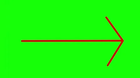 Red color right arrow sign drawing on gr... | Stock Video | Pond5