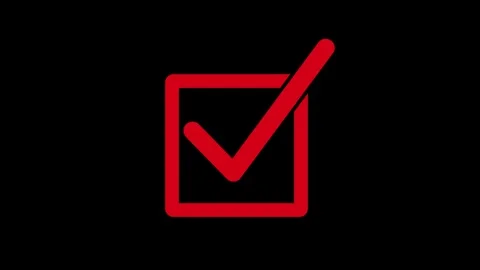 Red color simple 3d check box animation ... | Stock Video | Pond5