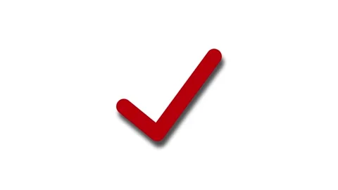 Red color simple 3d check mark animation... | Stock Video | Pond5