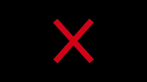 Red color simple X mark animation with b... | Stock Video | Pond5