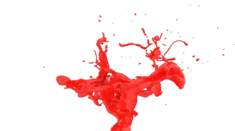 red color splashing abstract in slow mot... | Stock Video | Pond5