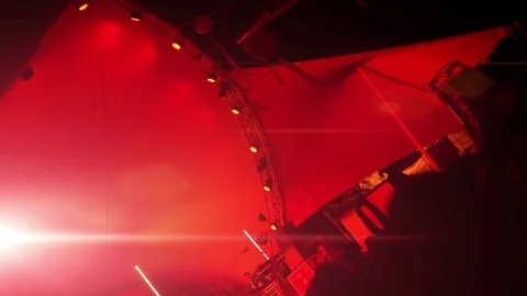 Red Concert Rock Music Stage, Lights Par... | Stock Video | Pond5