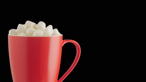 Red cup of cocoa with marshmallow, isola... | Stock Video | Pond5
