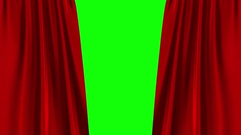 Red Curtain Opening On Green Screen. | Stock Video | Pond5