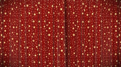 Red curtain with stars, Opening and clos... | Stock Video | Pond5