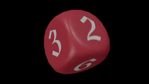 Red D6 with an Old English style Font Ro... | Stock Video | Pond5