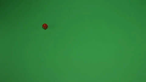 Red Dice Rolling 1 on Green screen Chrom... | Stock Video | Pond5