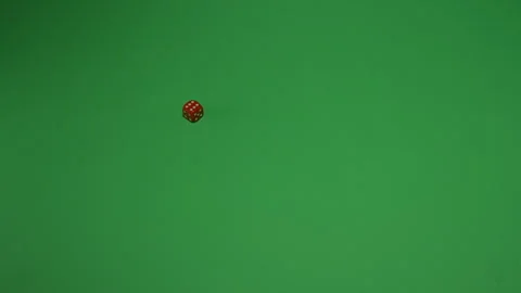 Red Dice Rolling 6 on Green screen Chrom... | Stock Video | Pond5