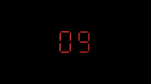 Red digital clock countdown to zero. Bom... | Stock Video | Pond5