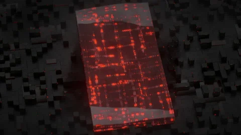 Red digital code seamless loop 3D render... | Stock Video | Pond5