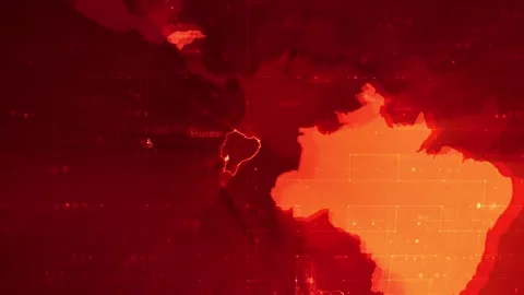 Red Digital Stylised World Map Country Z... | Stock Video | Pond5
