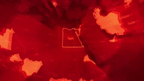 Red Digital Stylised World Map Country Z... | Stock Video | Pond5