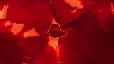 Red Digital Stylised World Map Country Z... | Stock Video | Pond5