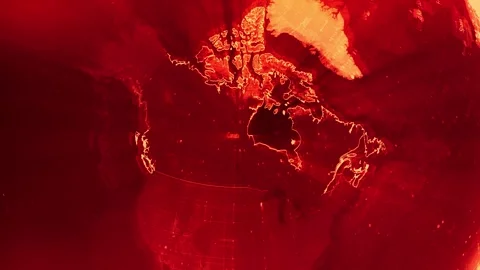 Red Digital Stylised World Map Country Z... | Stock Video | Pond5