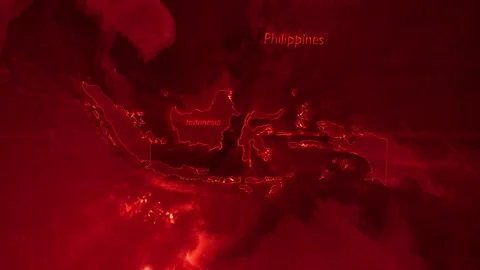 Red Digital Stylised World Map Country Z... | Stock Video | Pond5