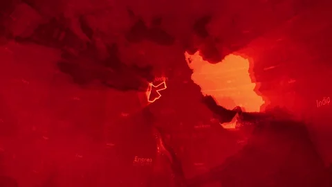 Red Digital Stylised World Map Country Z... | Stock Video | Pond5