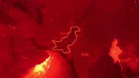 Red Digital Stylised World Map Country Z... | Stock Video | Pond5