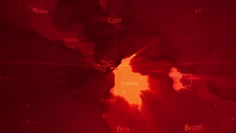 Red Digital Stylised World Map Country Z... | Stock Video | Pond5