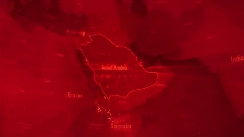 Red Digital Stylised World Map Country Z... | Stock Video | Pond5