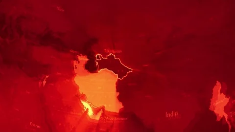Red Digital Stylised World Map Country Z... | Stock Video | Pond5