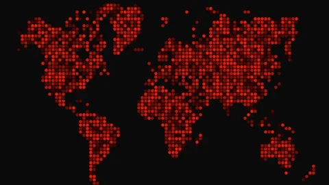 Red dots blinking world map animation. G... | Stock Video | Pond5