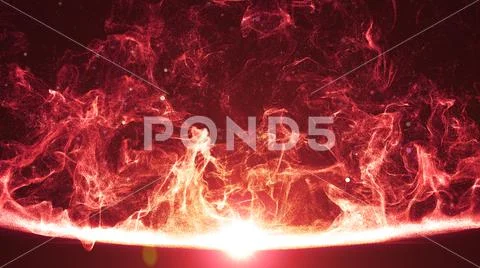 Red dust particles with light burst elegant abstract background ...
