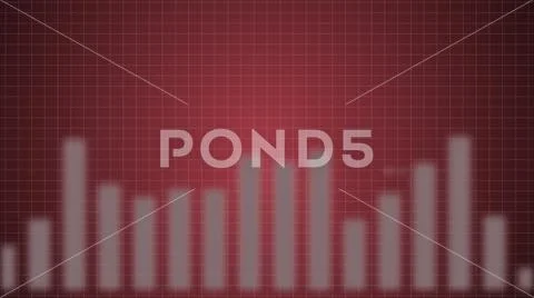 Red dynamic downward trend charts stylized animation.: Graphic #130900269