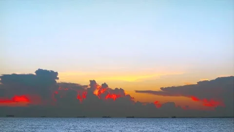 red explosive sunset ray light sky and c... | Stock Video | Pond5