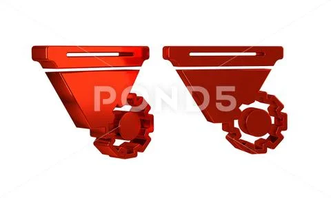 Red Filter setting icon isolated on transparent background ...