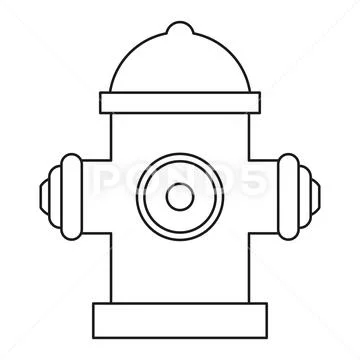 Red fire hydrant fire fighting line ~ Clip Art #70768515