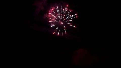 Red firework element on black background... | Stock Video | Pond5