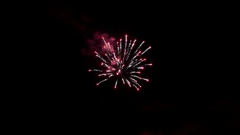 Red firework element on black background... | Stock Video | Pond5