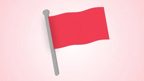 Red Flag Waving on a Light Background. W... | Stock Video | Pond5
